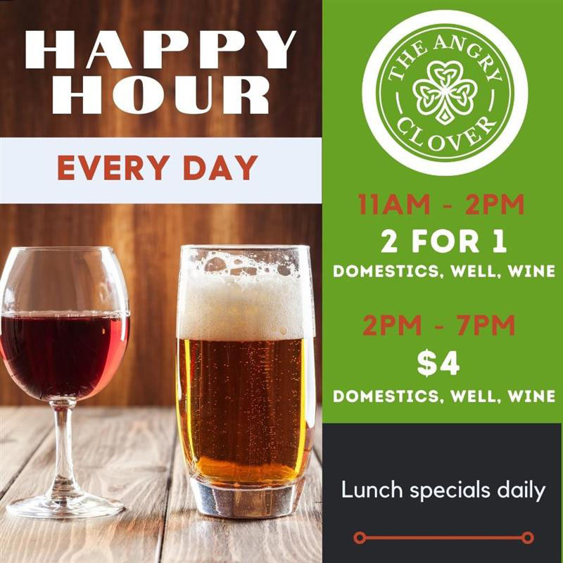 Menu - The Angry Clover | A Twist On The Traditional