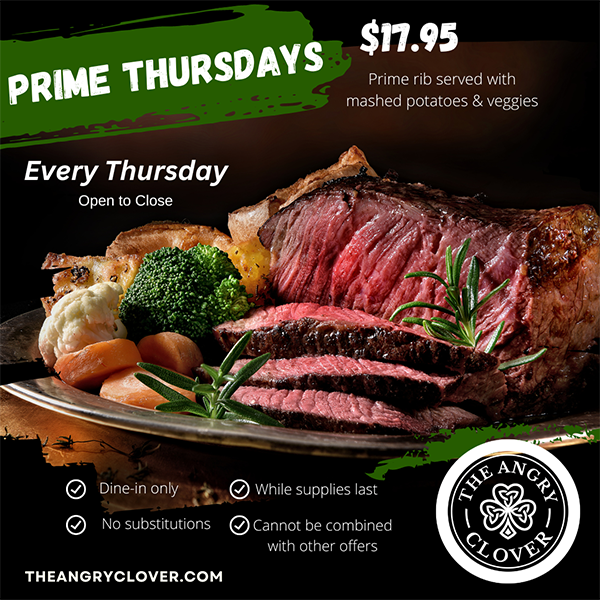 Menu - The Angry Clover | A Twist On The Traditional