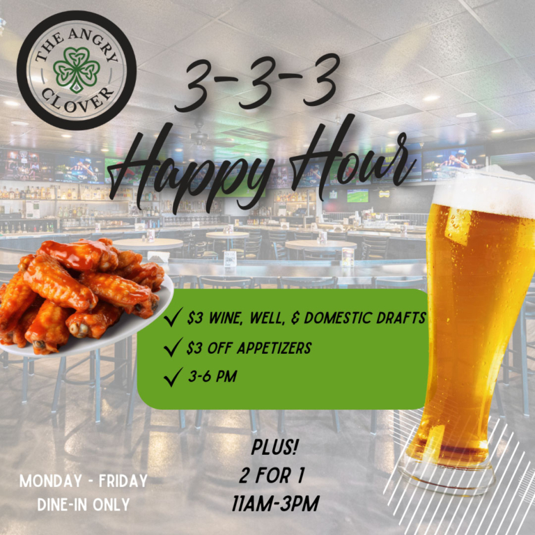 Menu - The Angry Clover | A Twist On The Traditional